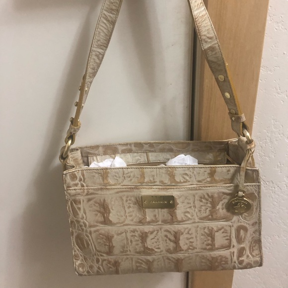 Brahmin | Bags | Brahmin White Leather Wgold Accent | Poshmark